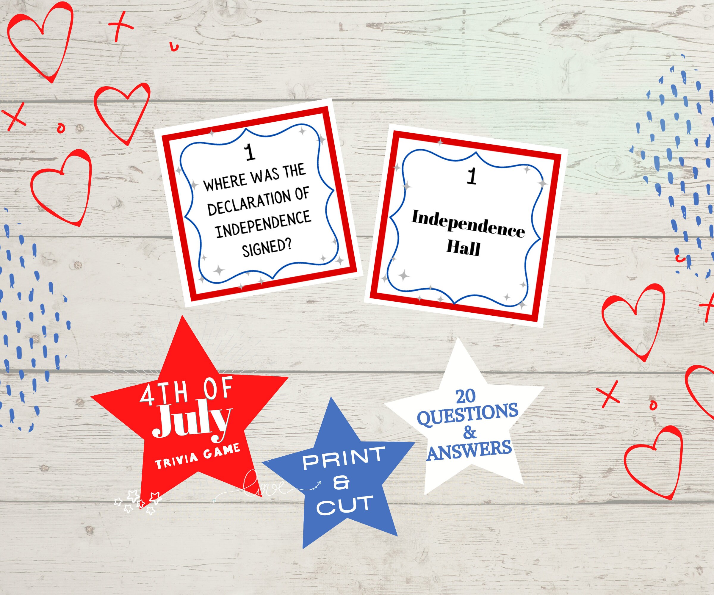 July 4th Trivia Game, Fourth of July Printable Games, Independence Game ...