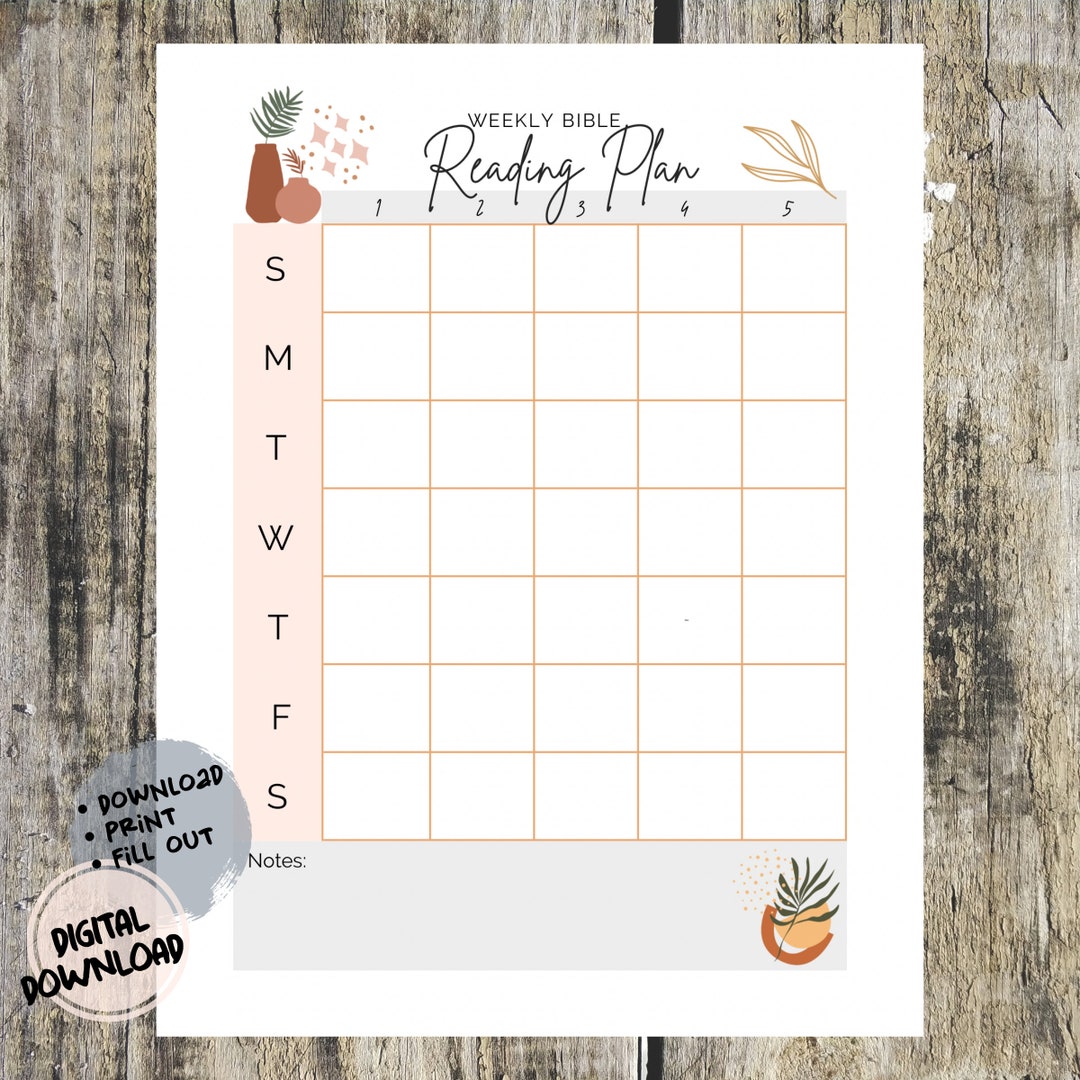 Bible Worksheet, Reading Plan, Christian Printable, Bible Study Help ...
