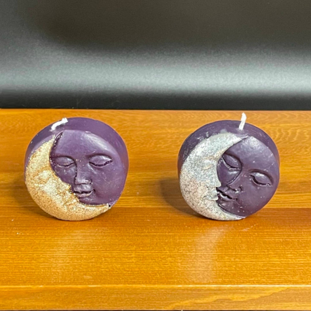 Moon Candle, Moon and Sun Candle, Scented Moon Candle, Moon Face Candle ...