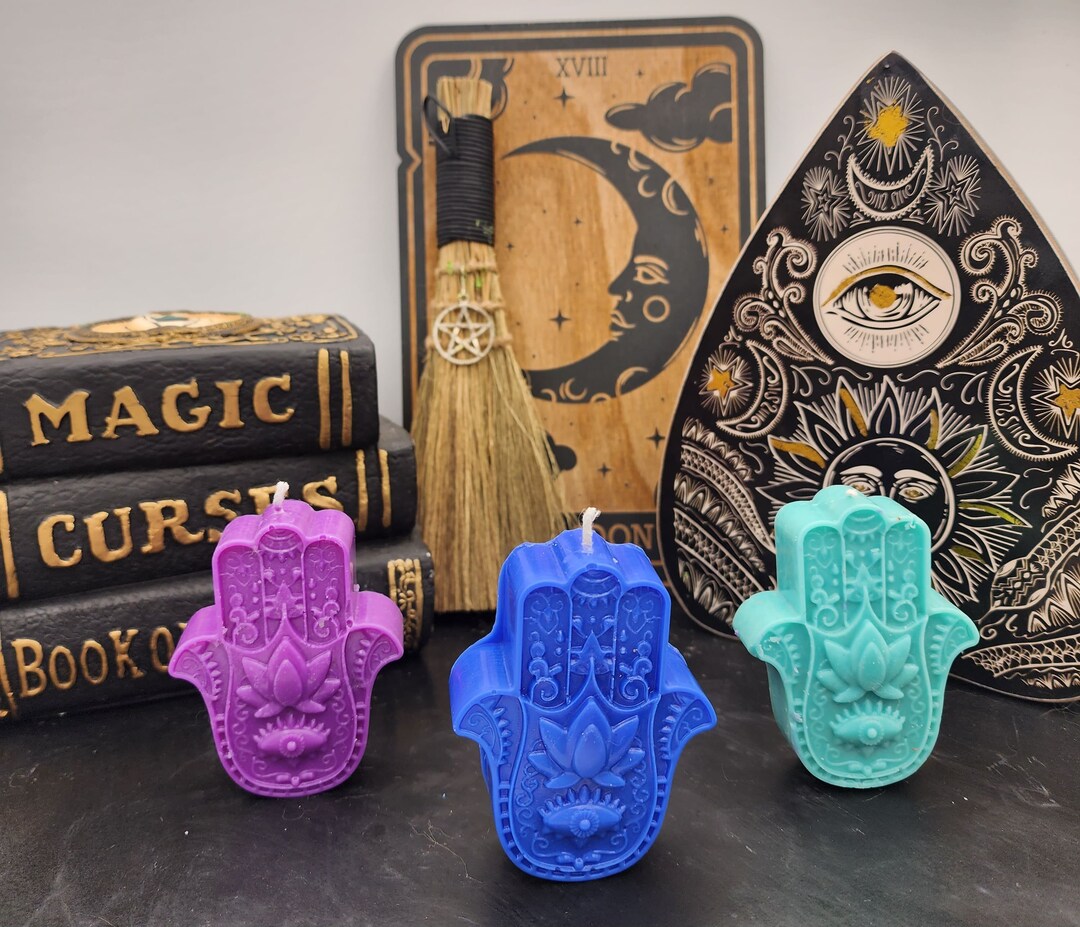 Hamsa Hand Candle, Scented Protection Candle, Witchy Candle, Evil Eye ...