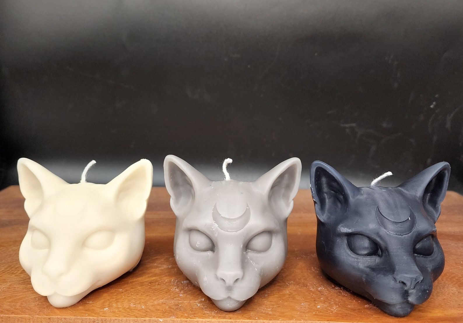 Cat Candle Cat Head Candle Cat Moon Candle Witchy Decor - Etsy