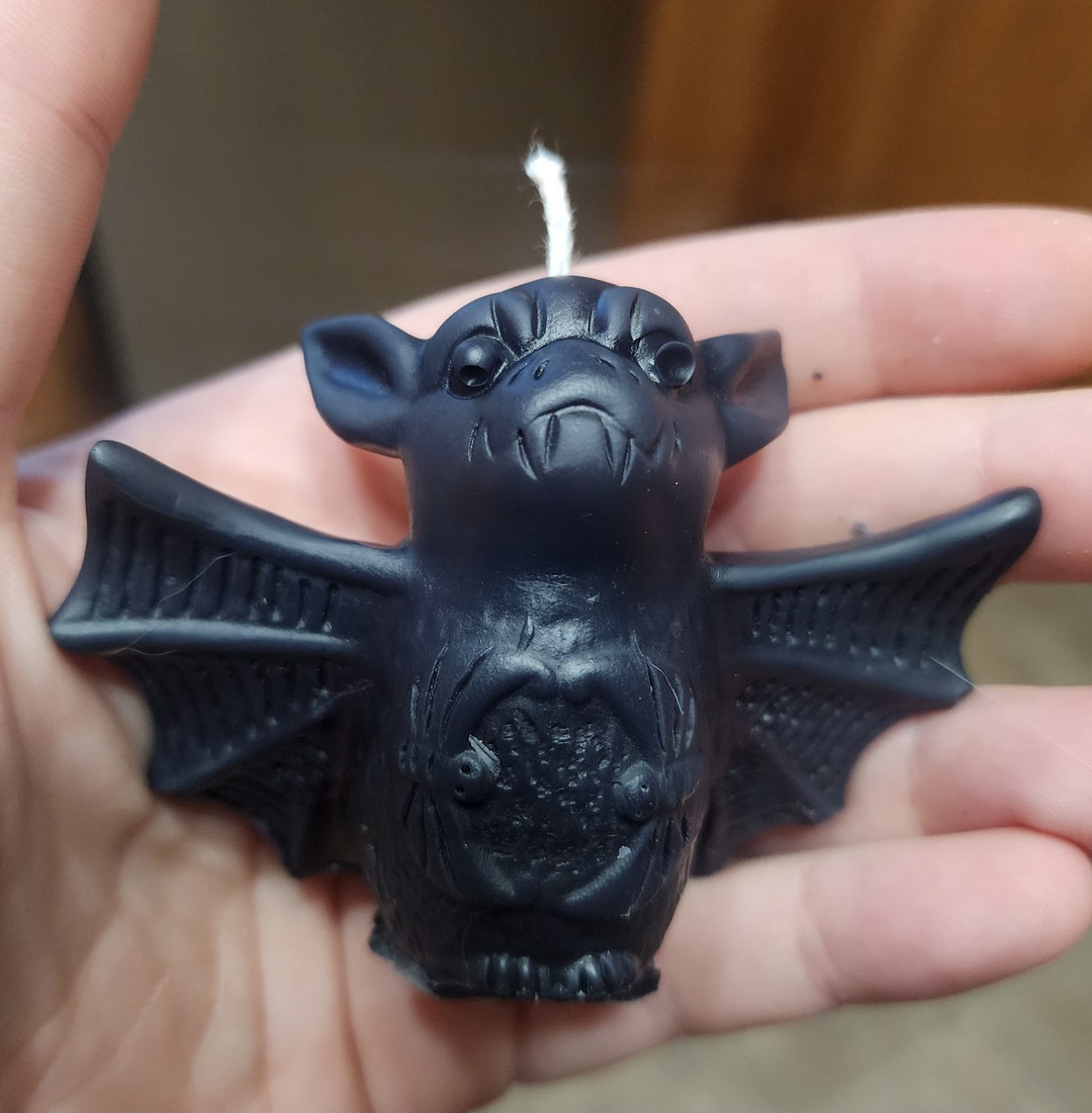 Scented Mini Bat Candle, Spooky Halloween Decor, Cute Small Bat Votive ...