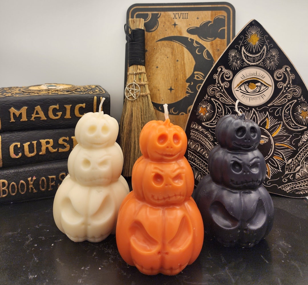 Jack-o-lantern Stack Candle: Spooky Halloween Decor - Etsy