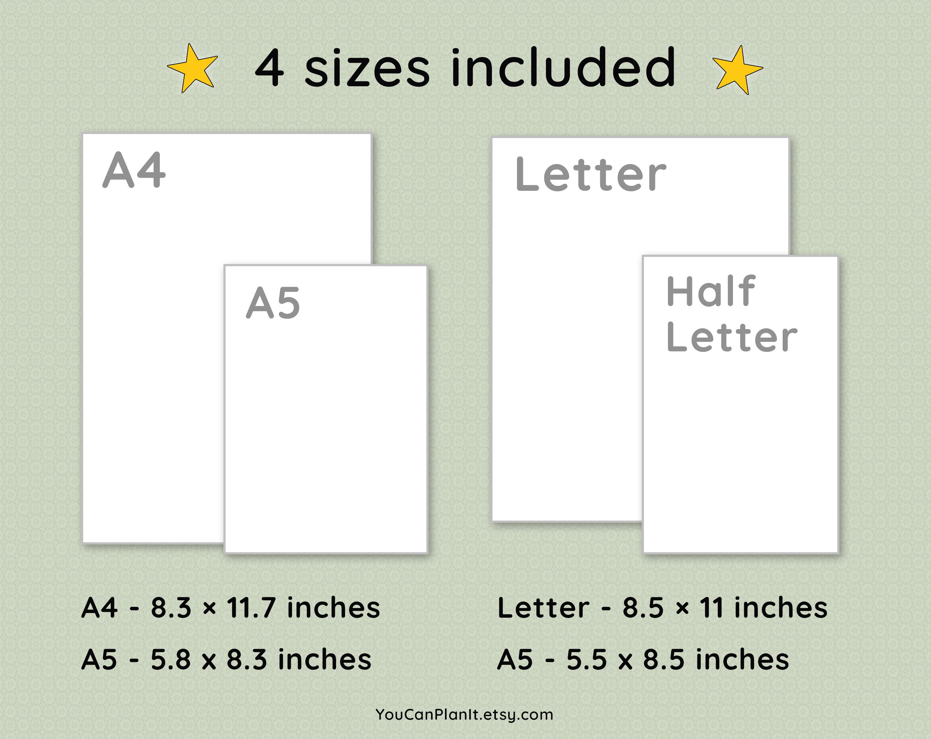 Weekly Planner Printable, Letter/half Letter/a4/a5 Sizes, Weekly ...