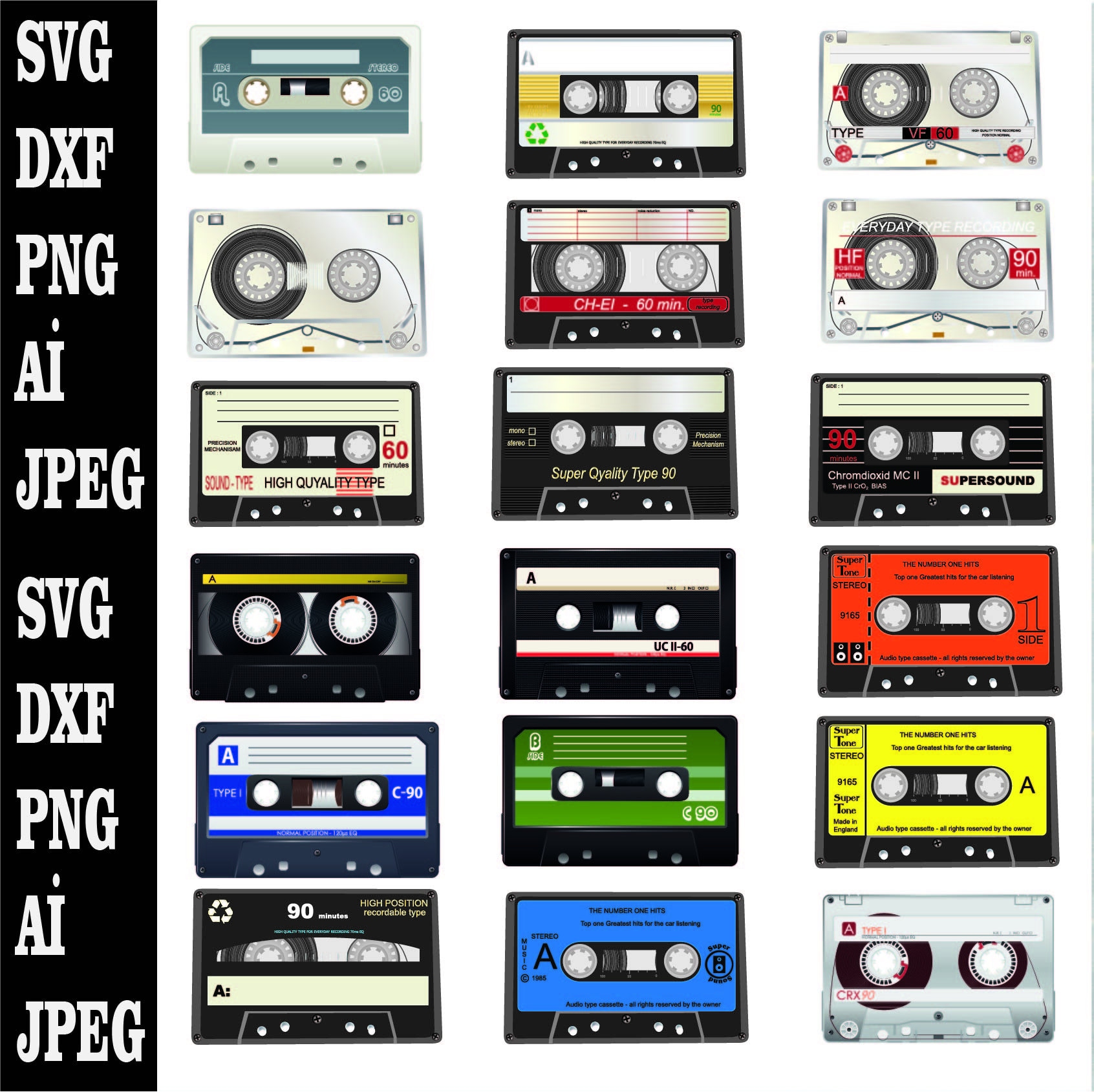 Cassette Tape Svg, Svg Files, Svg Files for Cricut, Svg for Shirts, Svg ...