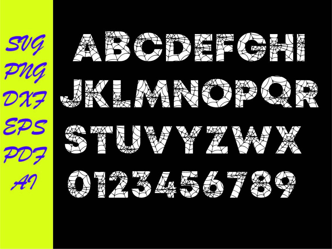 SPIDER ALPHABET SVG Bundle, Spider Font Clipart, Halloween Letters Svg ...