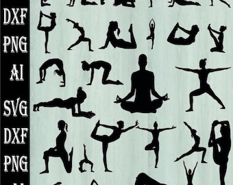 Yoga SVG Bundle, Yoga Clipart, Yoga PNG Bundle, Yoga Svg Cut Files for ...