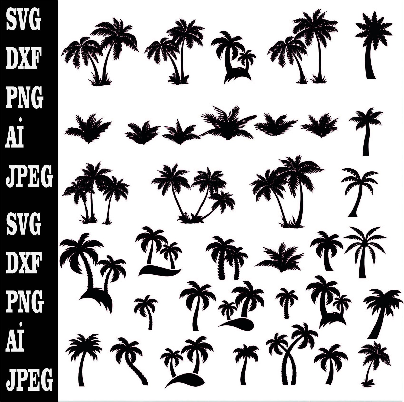 Palm Tree SVG Bundle - Palm Tree PNG Bundle - Palm Tree Clipart - Palm ...