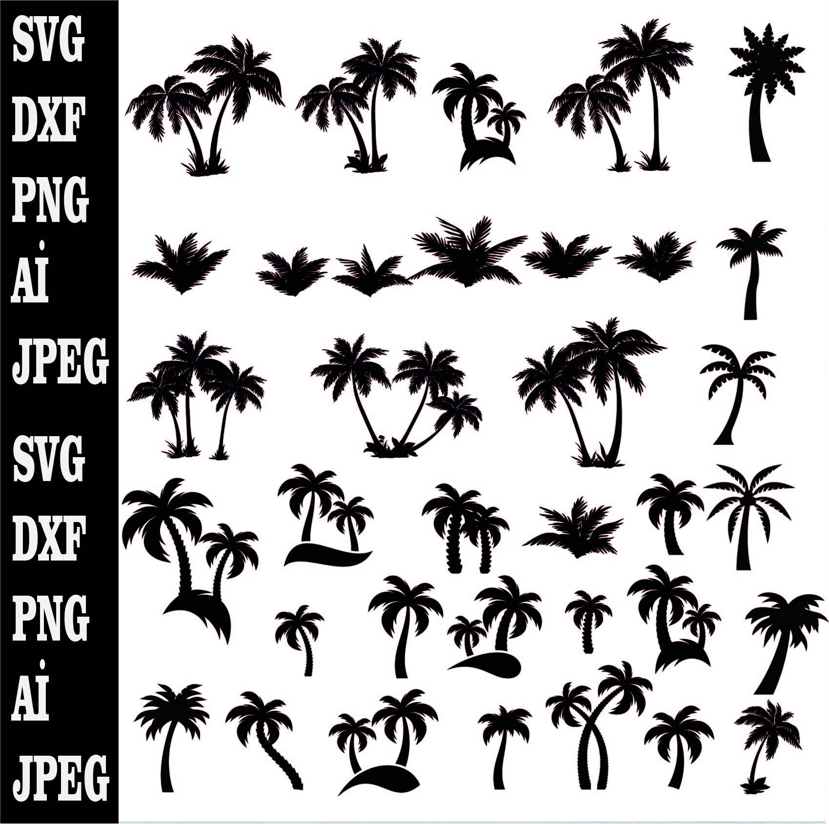 Palm Tree SVG Bundle - Palm Tree PNG Bundle - Palm Tree Clipart - Palm Tree SVG Cut Files for ...