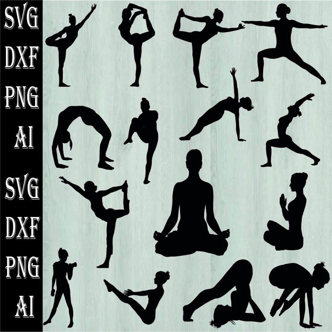 Yoga Svg ,bundle,yoga Svg Cut Files for Cricut, Silhouette, Namaste Svg ...