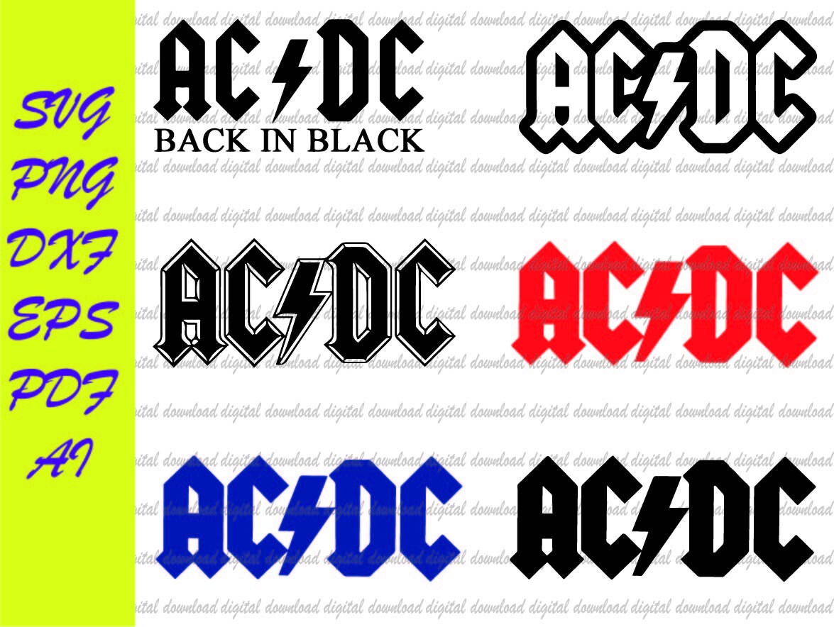 ACDC Band Logo Svg, Png, Eps, Silhouette, Cuttable File, Vector, Svg ...