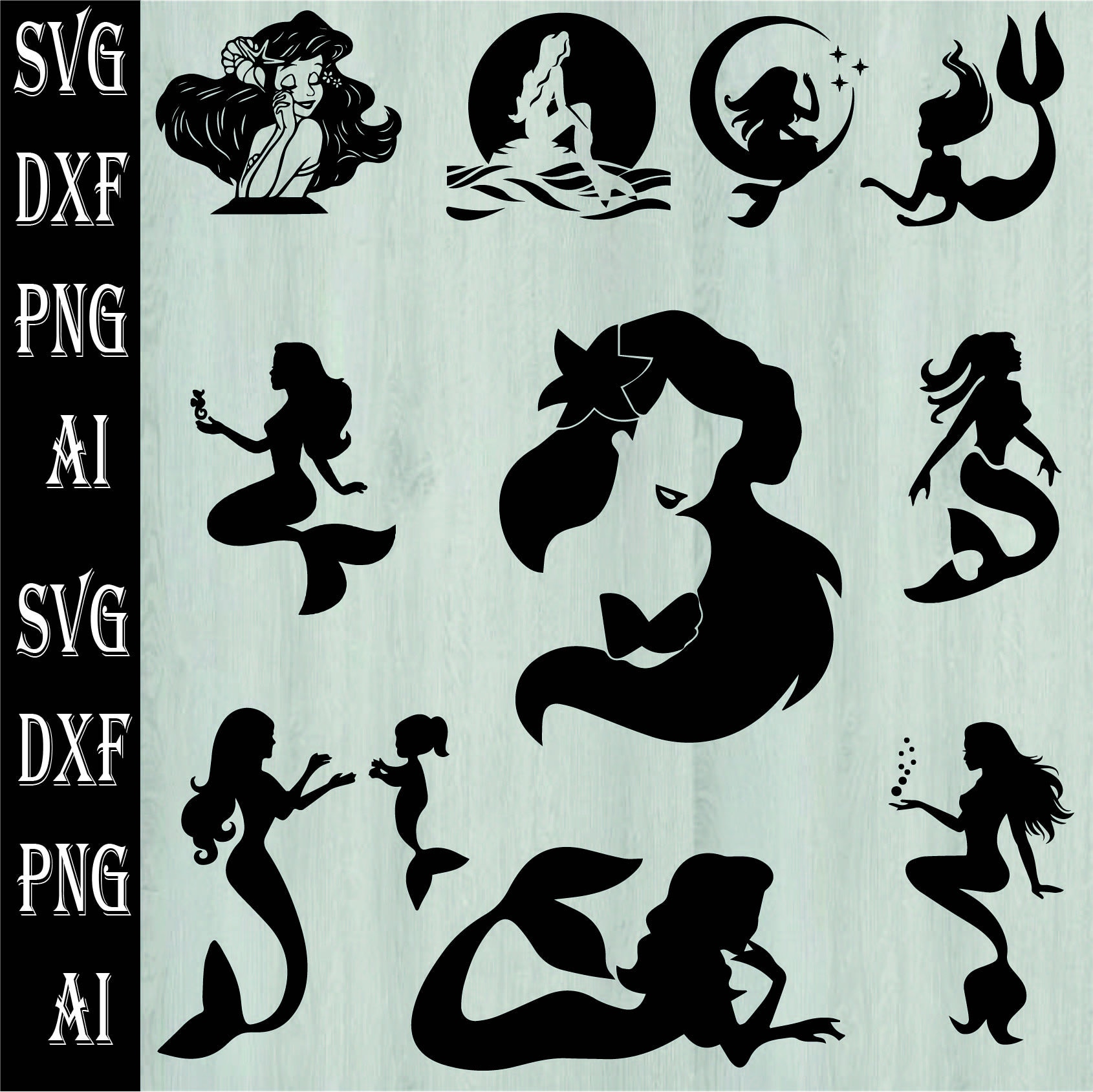 Mermaid SVG, Mermaid SVG Bundle, Mermaid Clipart, Mermaid Svg Files for ...