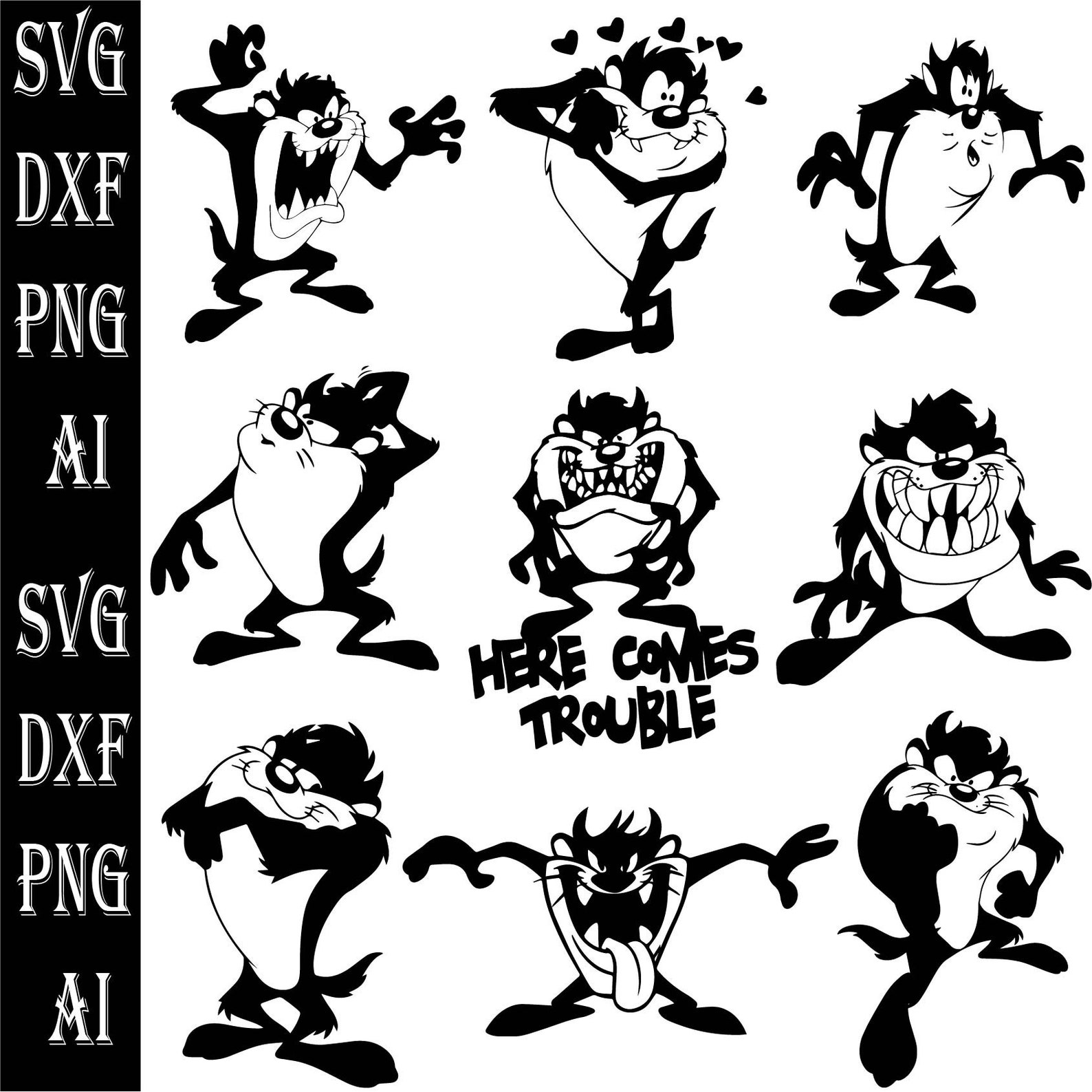 Tazmanian Devil SVG , Taz Devil Png, Cartoon Png, Cartoon Cut File ...