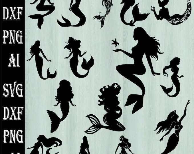 Mermaid Svg Bundle, Mermaid Clipart, Cute Mermaid Svg Cricut, Mermaid ...