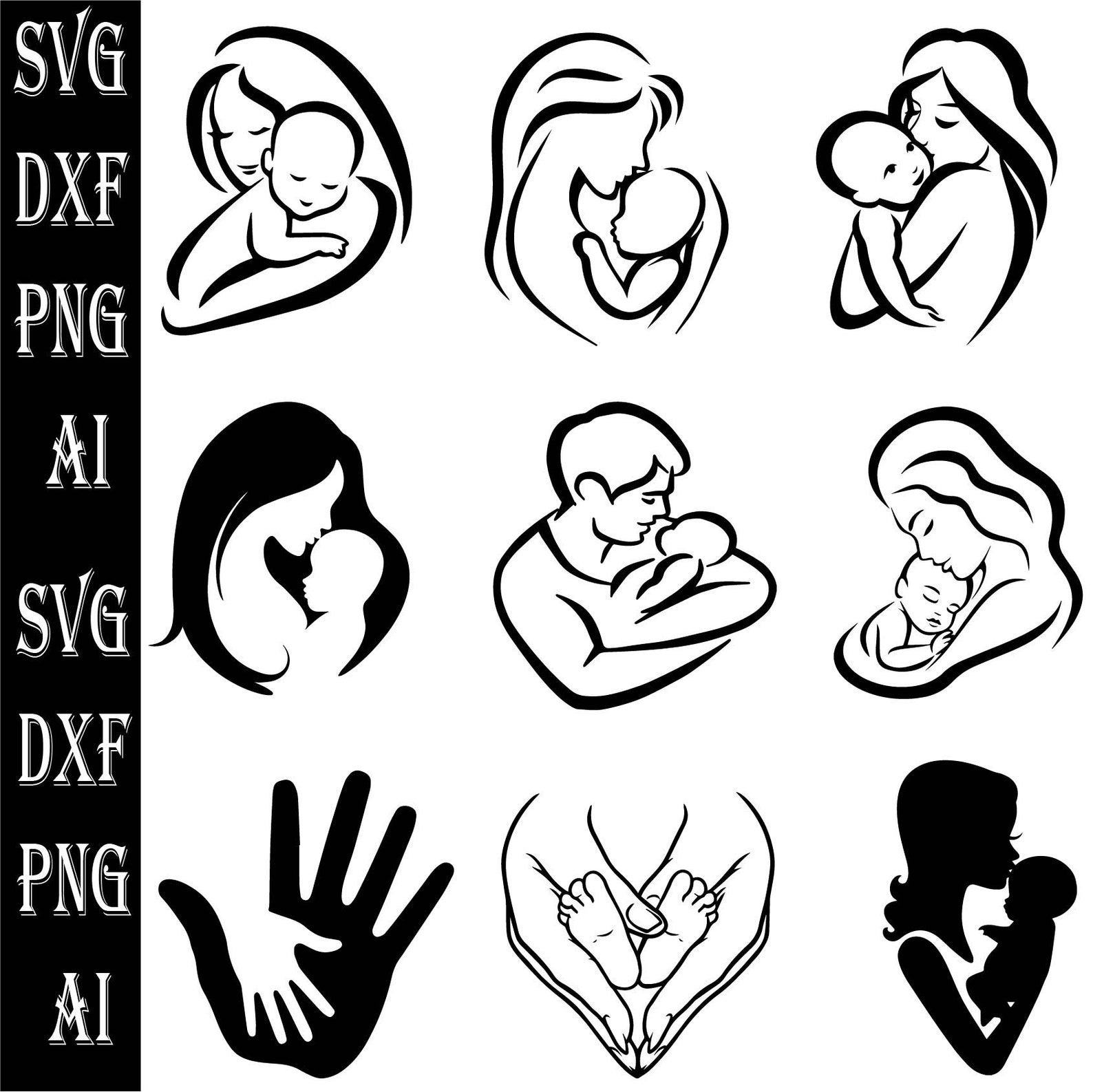 Heart Mom and Baby SVG, Love Forever SVG, Mother and Child SVG ...