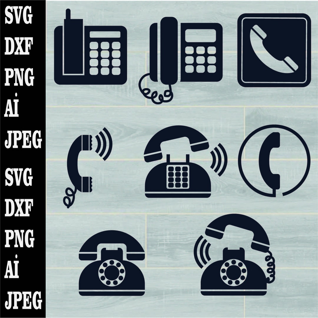 Telephone Silhouette, Telephone SVG, Dial Phone Svg, Vintage Phone Svg ...