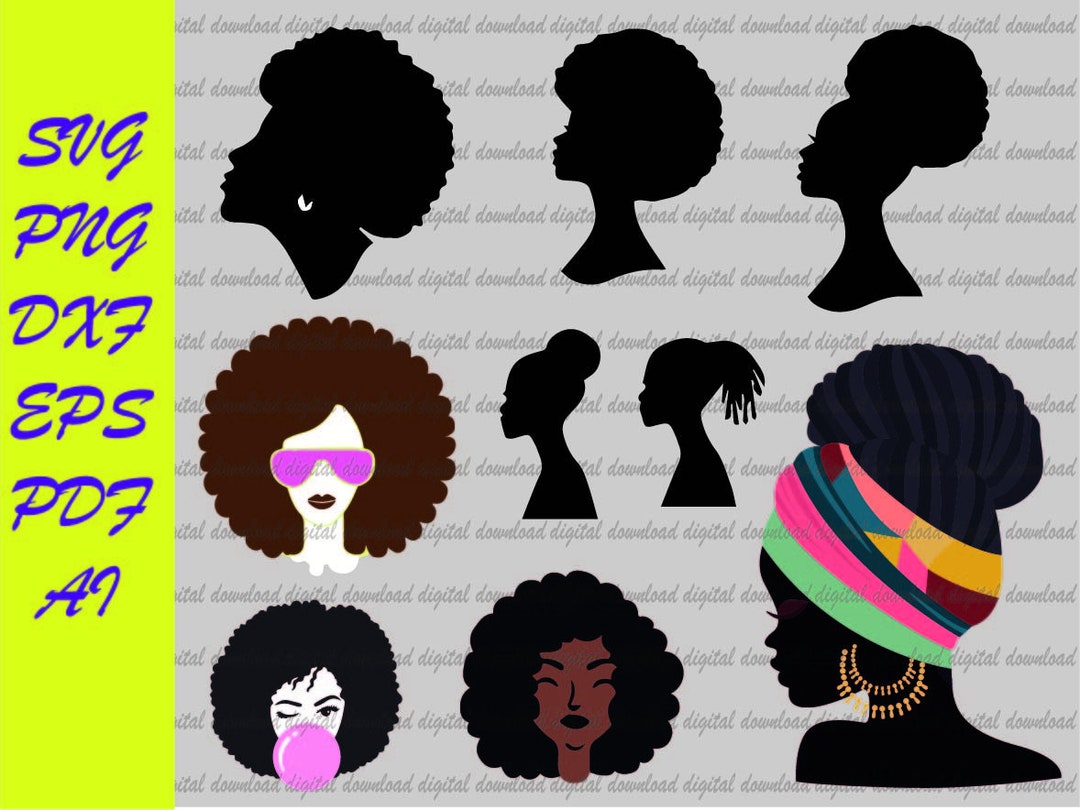 Black Woman With Glasses Svg, Afro Woman Svg, Natural Hair Svg, Melanin ...
