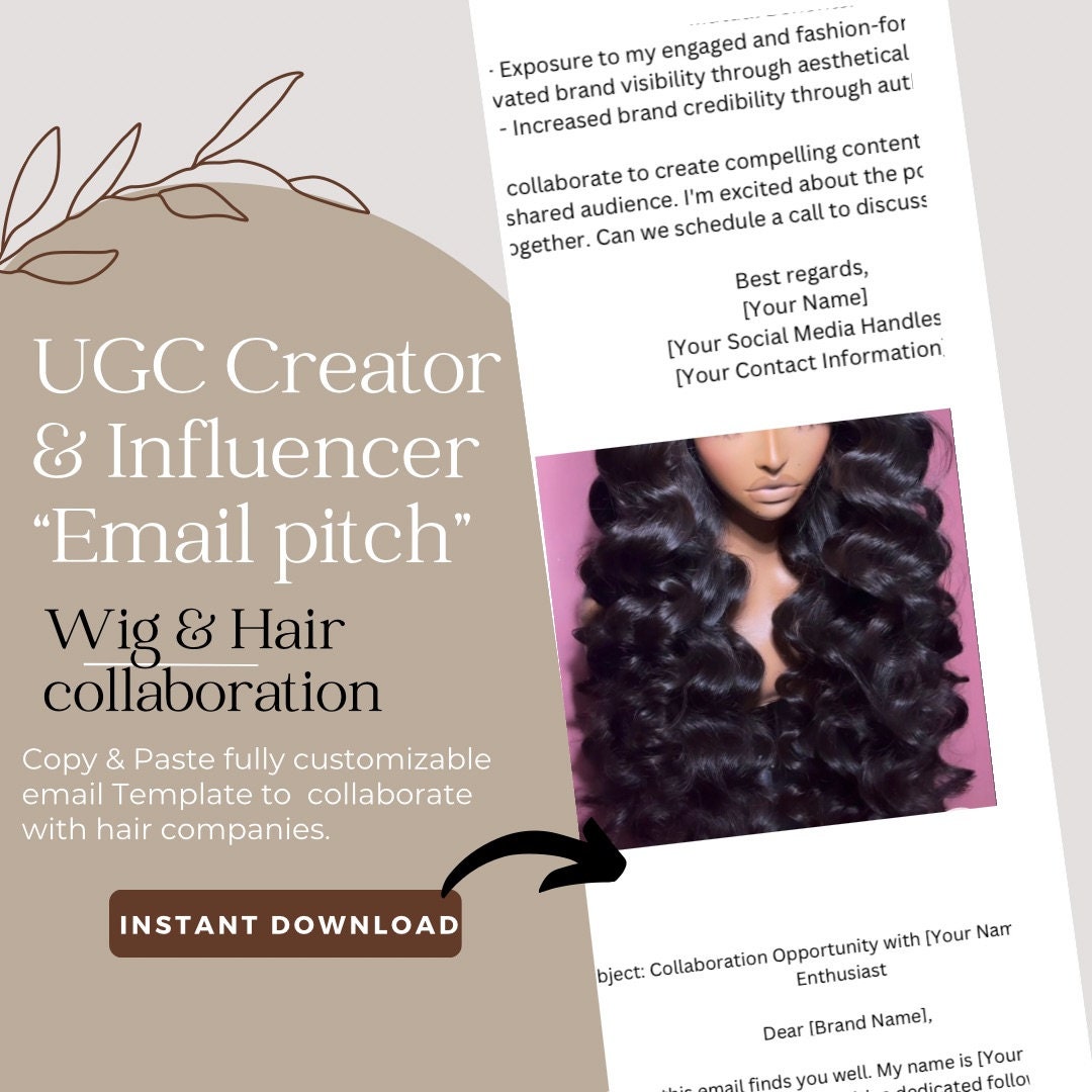 Hair/wig Pro Pitch Email Template for UGC Content Creators, Influencers ...