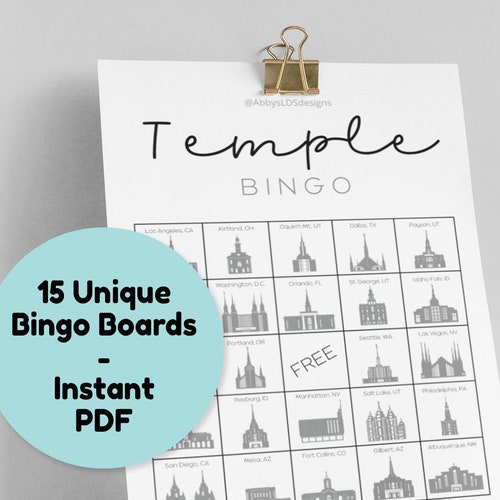LDS Temple Singing Time BINGO LDS Printable General Conference - Etsy