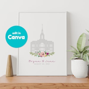 Red Cliffs LDS Temple Art Personalized Gift LDS Temple Watercolor LDS ...