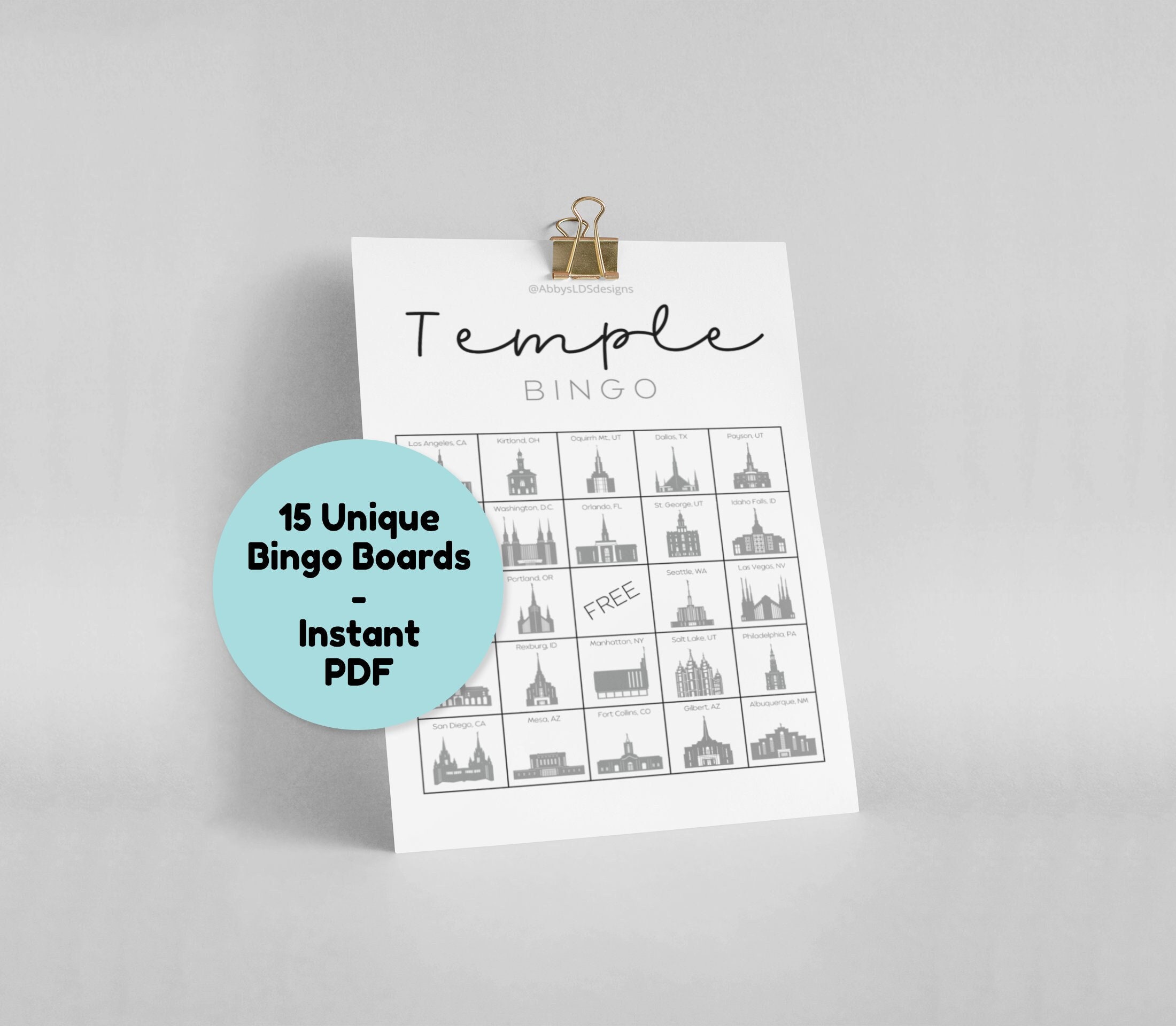 LDS Temple Singing Time BINGO LDS Printable General Conference ...