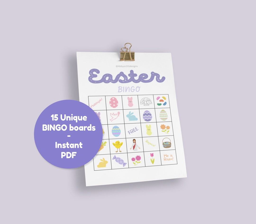 LDS Primary Easter BINGO LDS Printable General Conference Printable ...