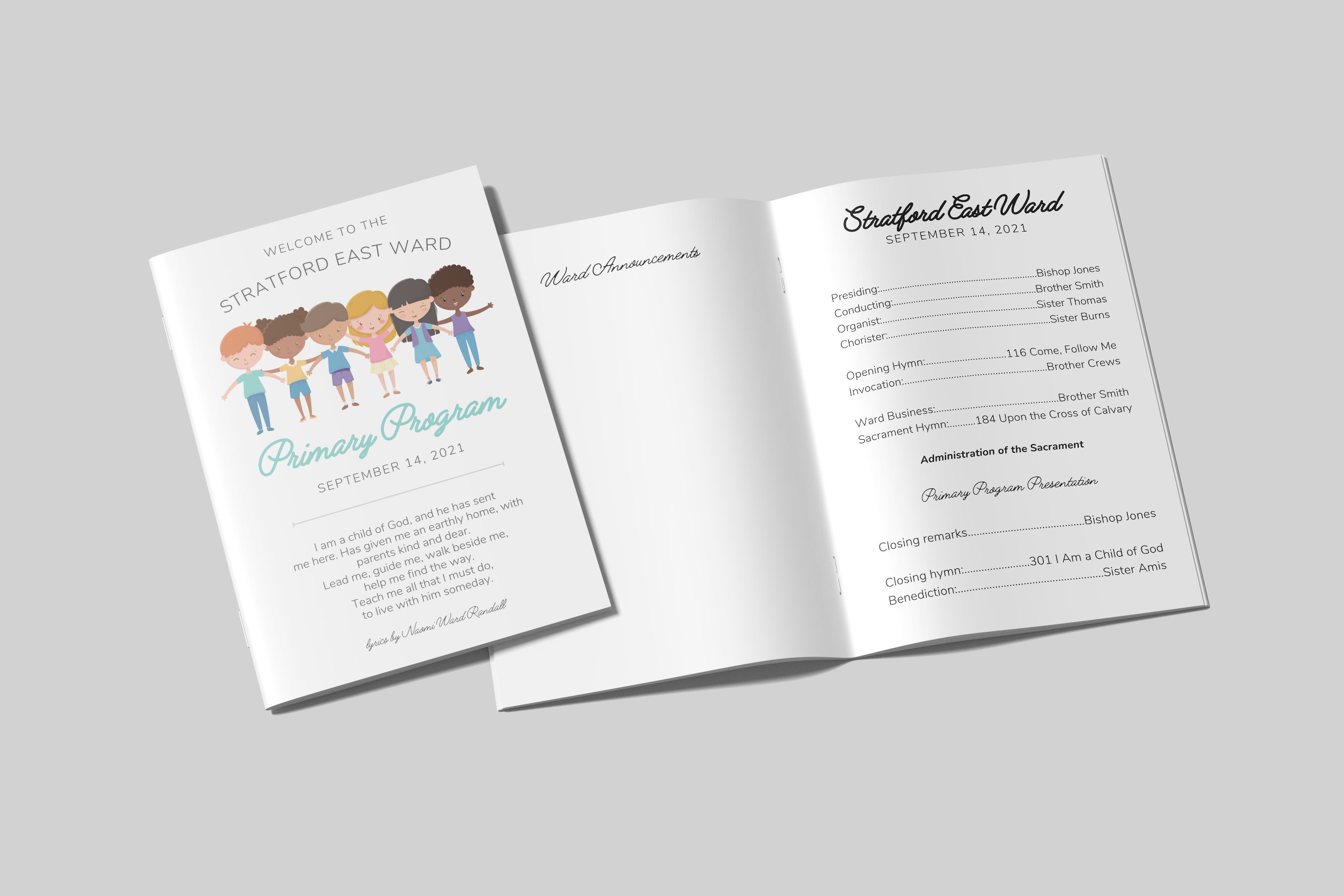 LDS Primary Program Cover LDS Primary Singing Time Choose the Right LDS ...