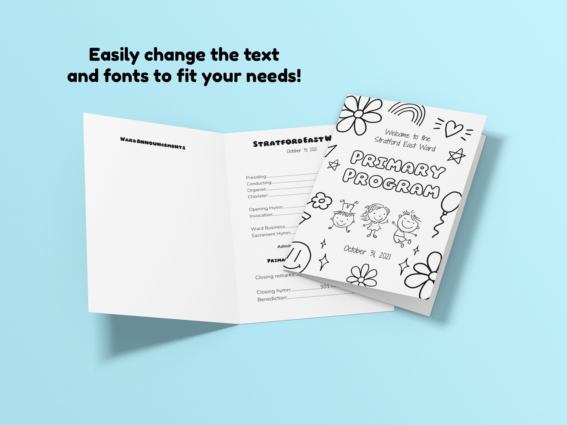 LDS Primary Program Sacrament Meeting Cover Template Primary LDS ...