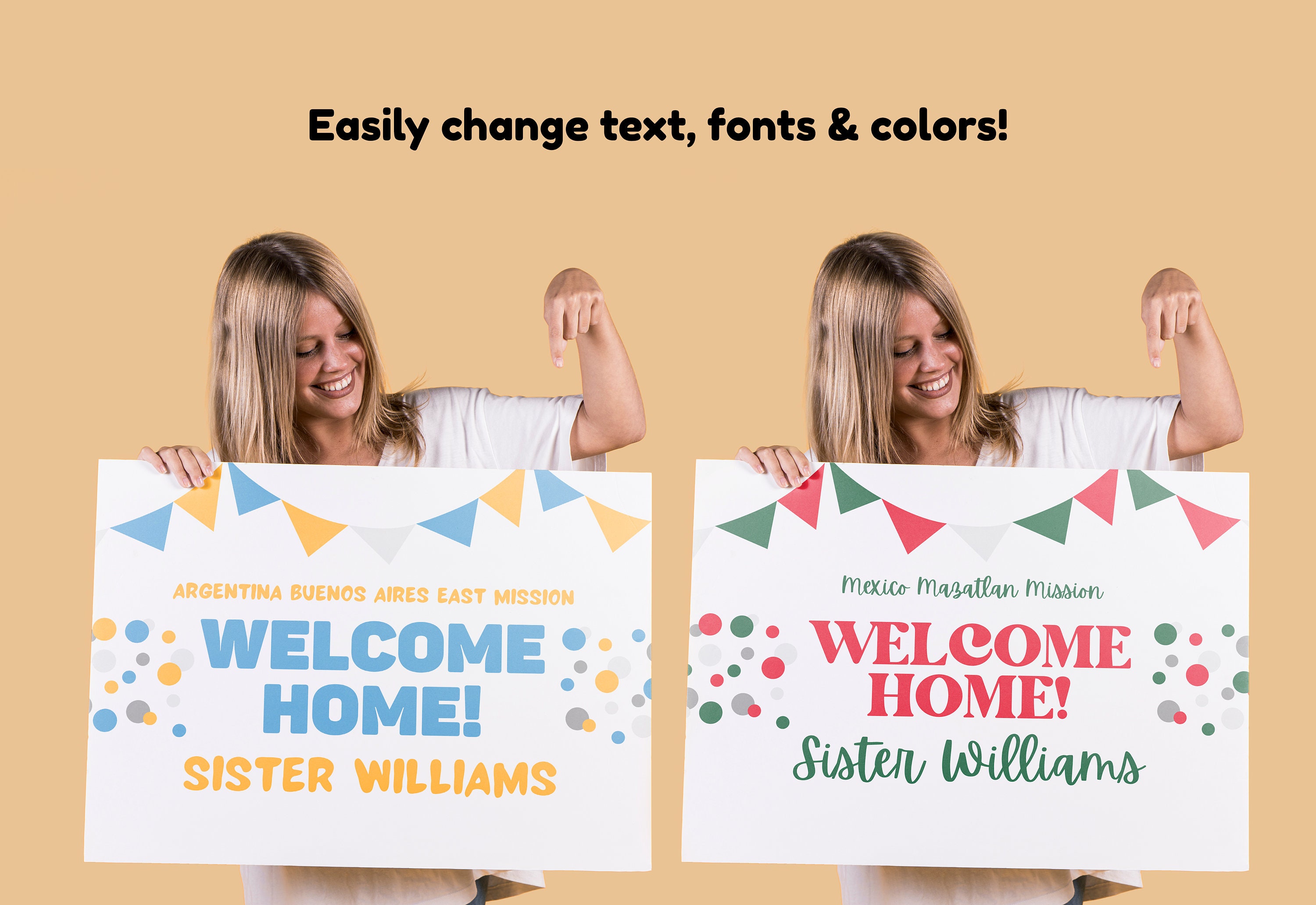 LDS Missionary Welcome Home Banner 18x24 Canva Template Return With ...