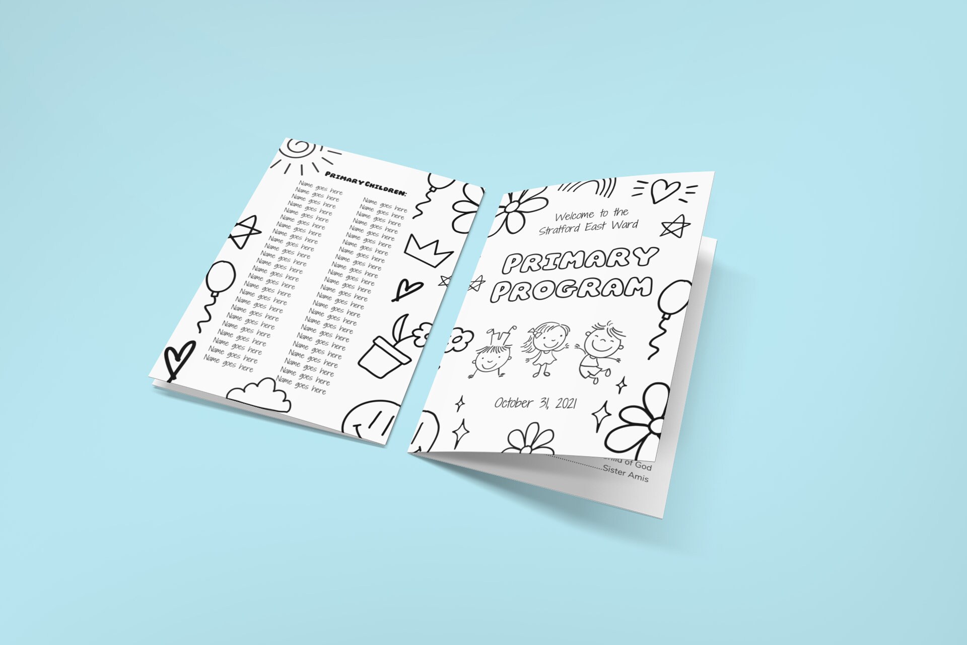 LDS Primary Program Sacrament Meeting Cover Template Primary LDS ...