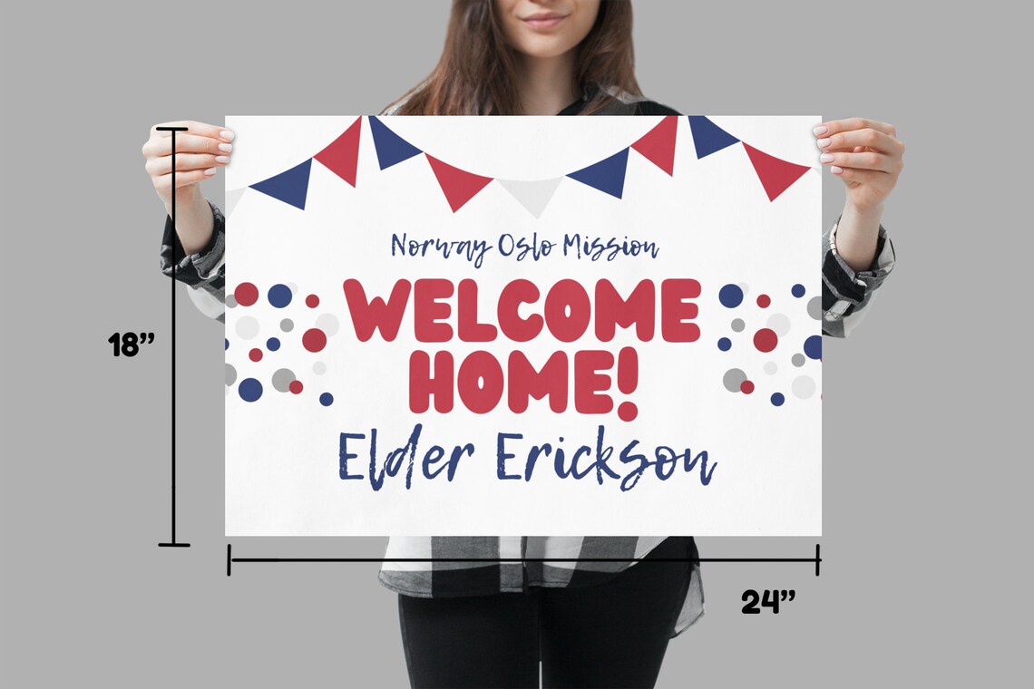 LDS Missionary Welcome Home Banner 18x24 Canva Template Return With ...