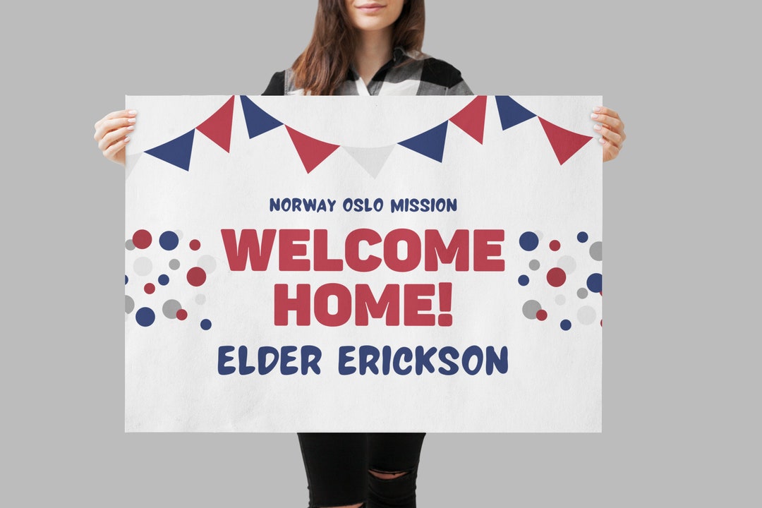 LDS Missionary Welcome Home Banner 18x24 Canva Template Return With ...