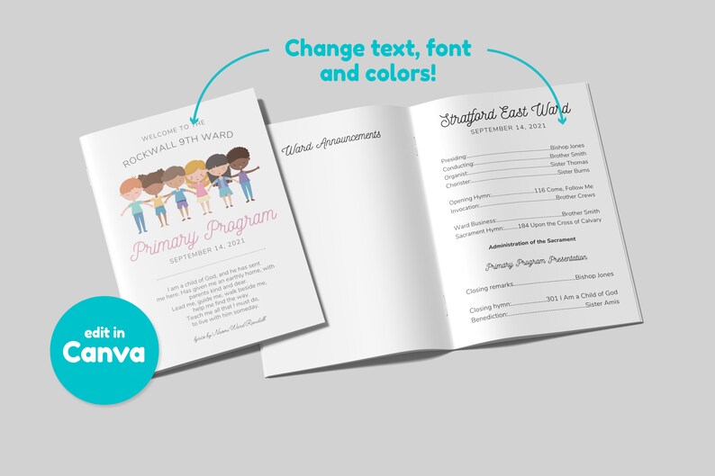 LDS Primary Program Cover LDS Primary Singing Time Choose the Right LDS ...