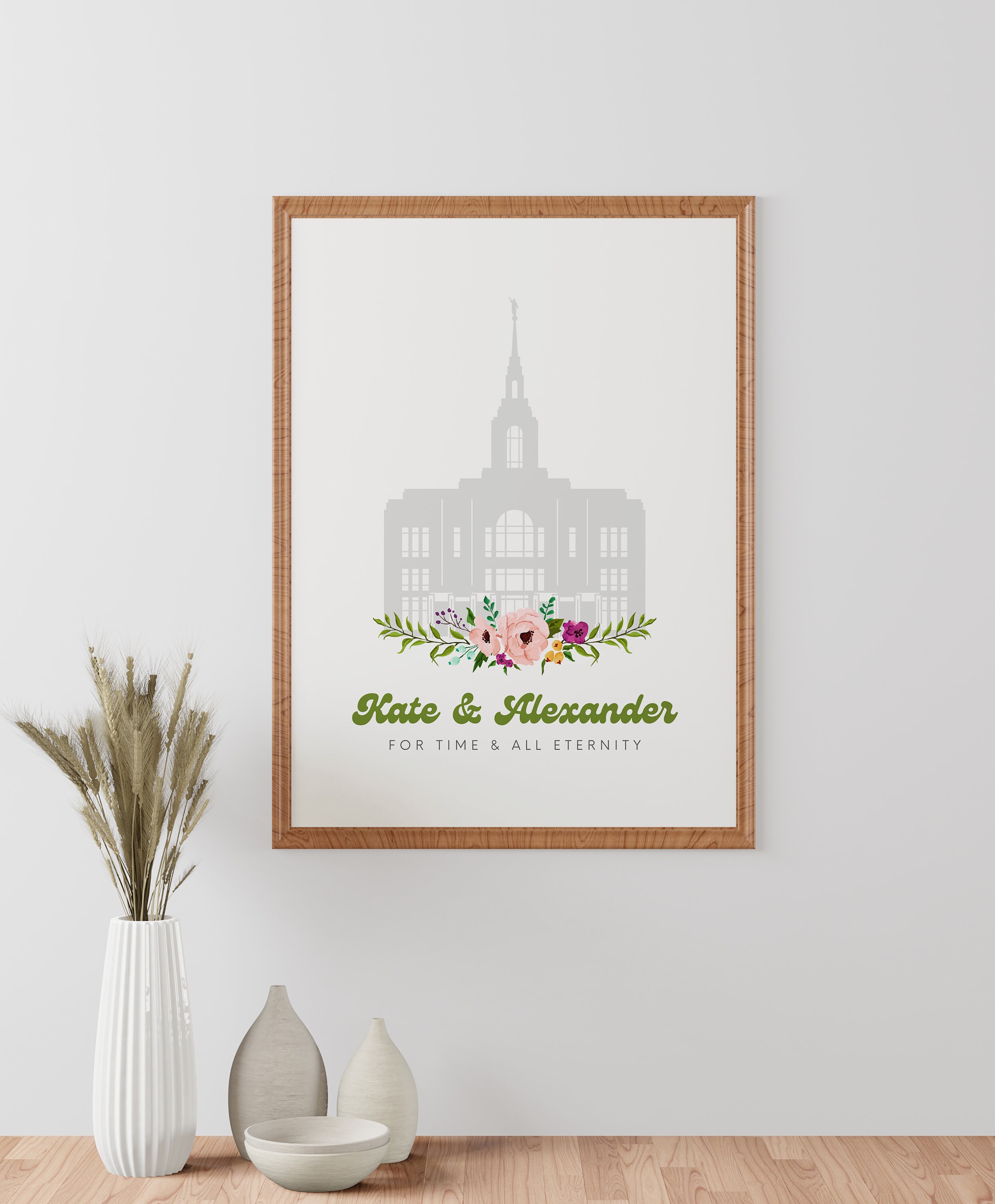 Red Cliffs LDS Temple Art Personalized Gift LDS Temple Watercolor LDS ...