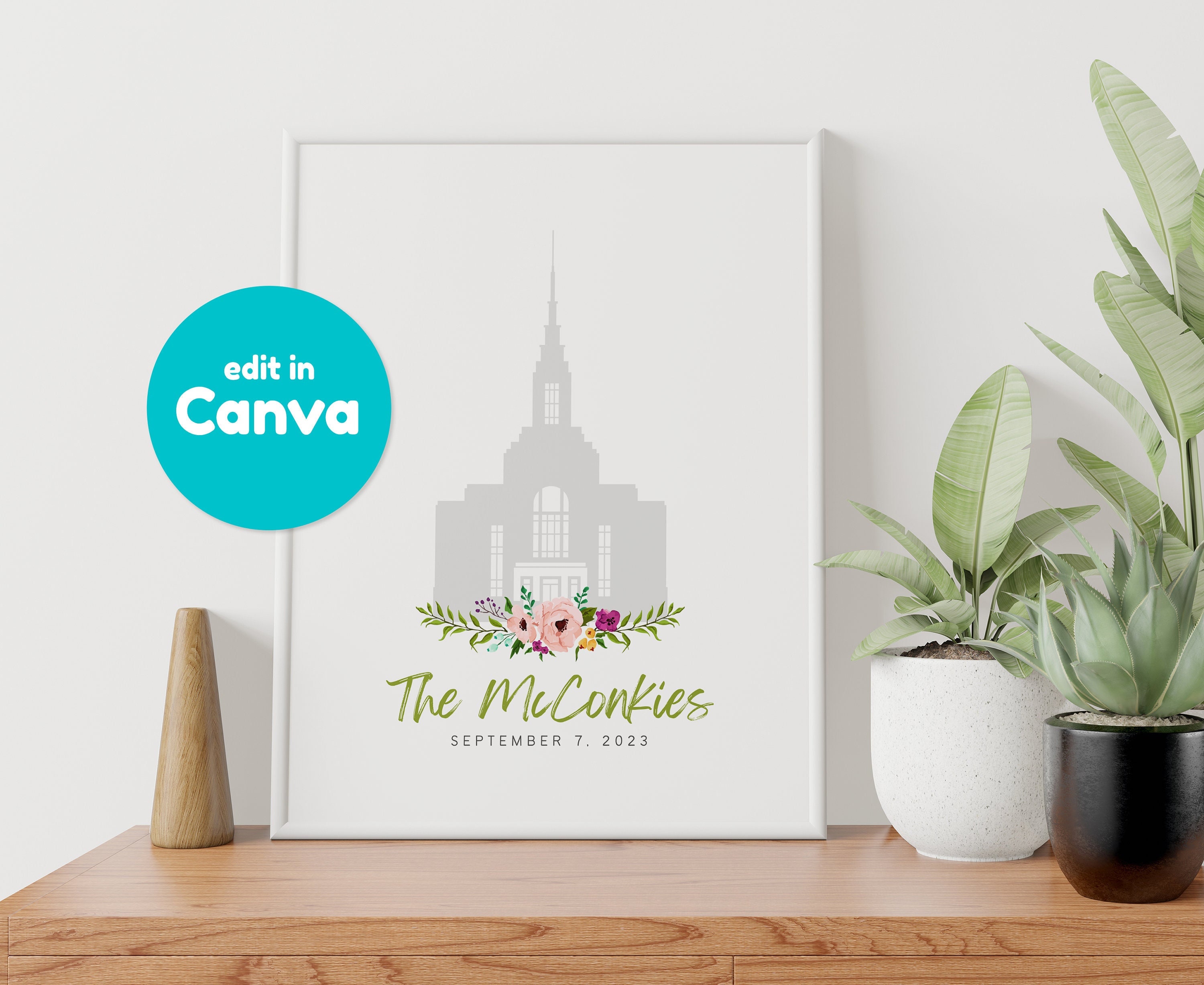 Burley Idaho LDS Temple Art Personalized Gift LDS Temple Watercolor LDS ...