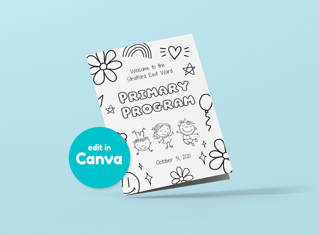 LDS Primary Program Sacrament Meeting Cover Template Primary LDS ...