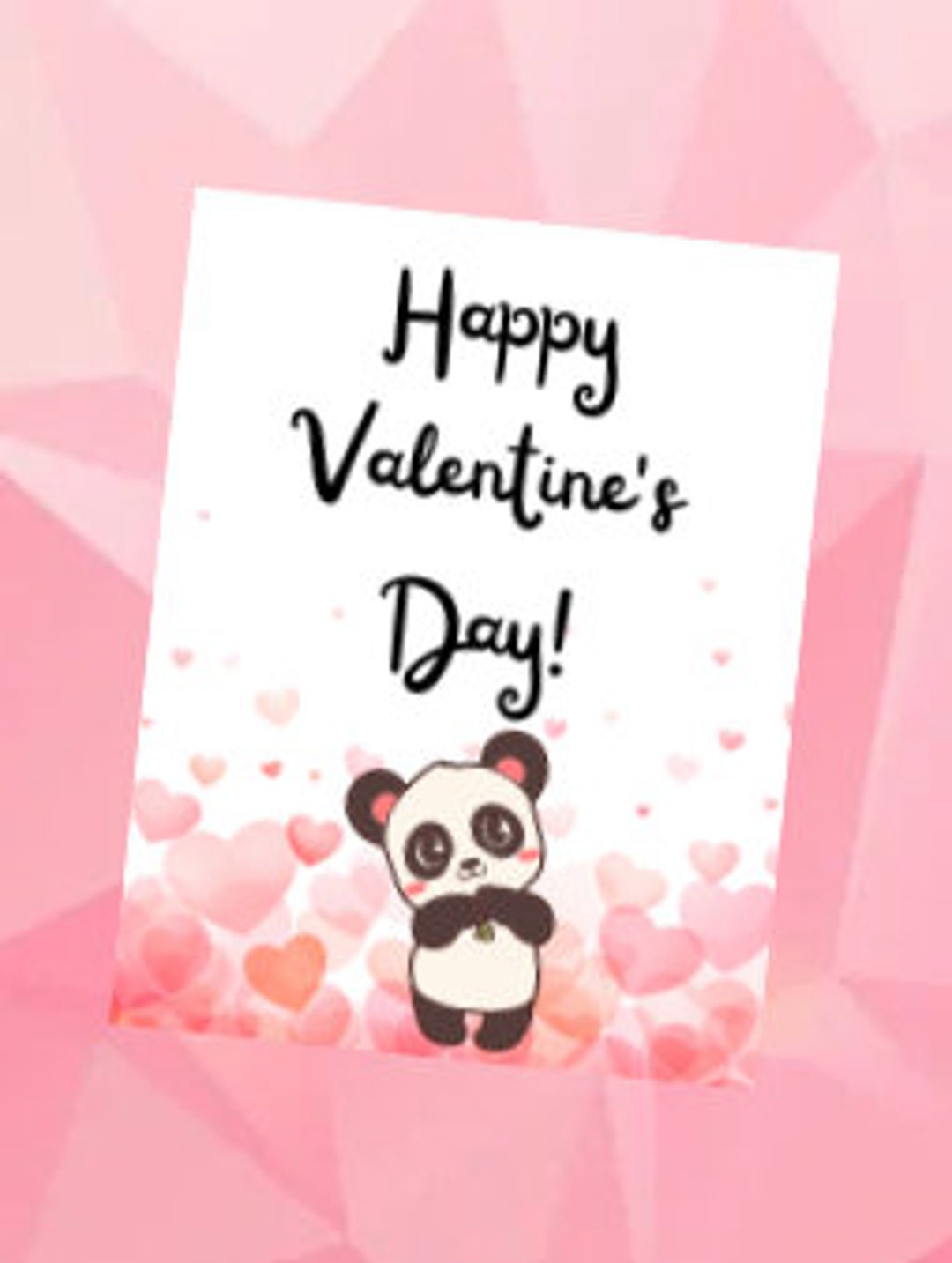 Panda Valentine's Day Card - Etsy