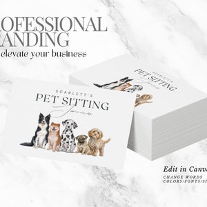 Personalizable Dog Walking Flyer and Business Card Digital Files Bundle ...