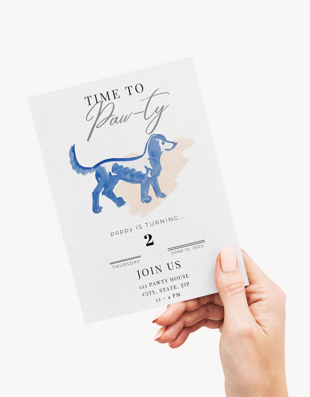 Dog Birthday Party Invitation Card - Editable Digital Printable ...