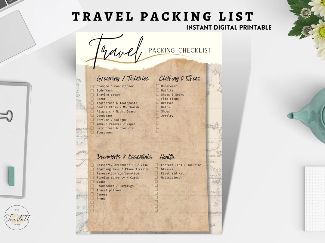 Ultimate Travel Packing List With Check Boxes - Vacation Planner ...