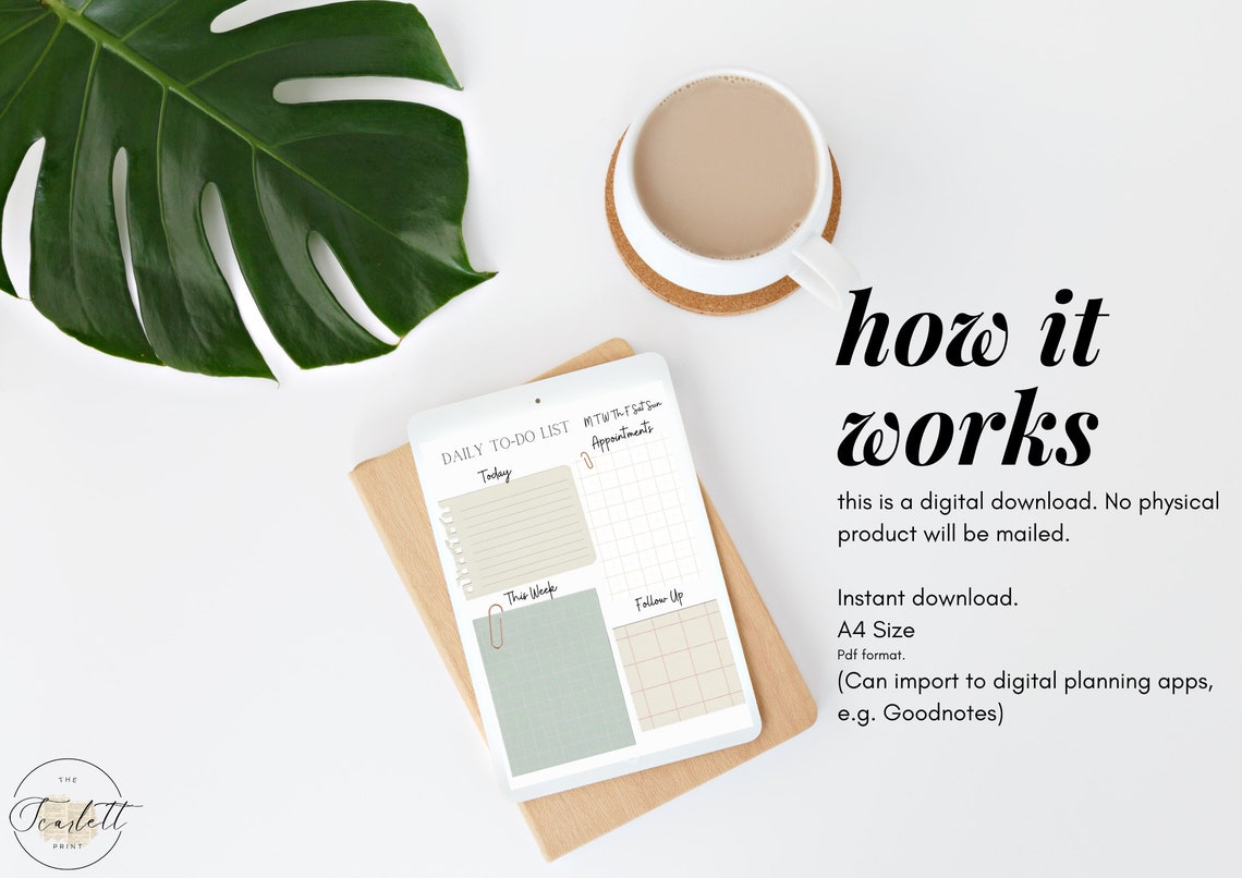 Digital and Instant Printable Weekly and Daily Planner and Organizer ...