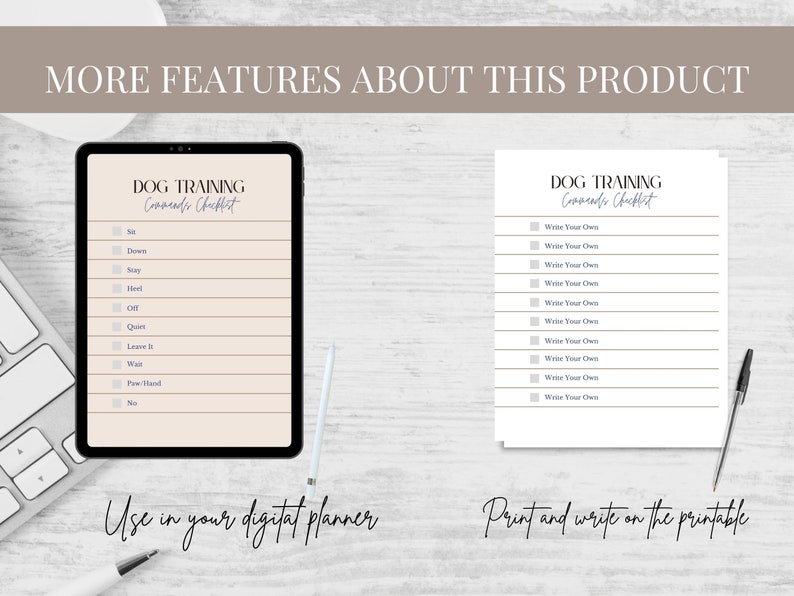 Dog Training Command List Checklist Digital Printable - Etsy