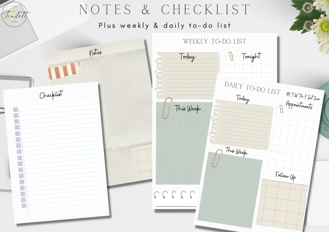 Digital and Instant Printable Weekly and Daily Planner and Organizer ...