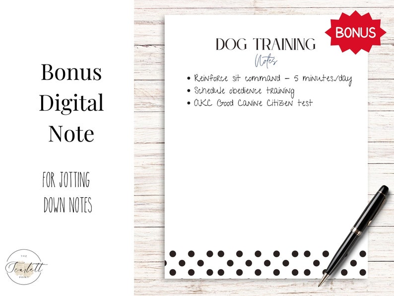 Dog Training Command List Checklist Digital Printable - Etsy