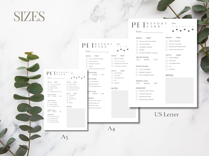 Dog Boarding Pet Report Card Template Fully Editable Canva Template ...