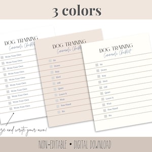 Dog Training Command List Checklist Digital Printable - Etsy