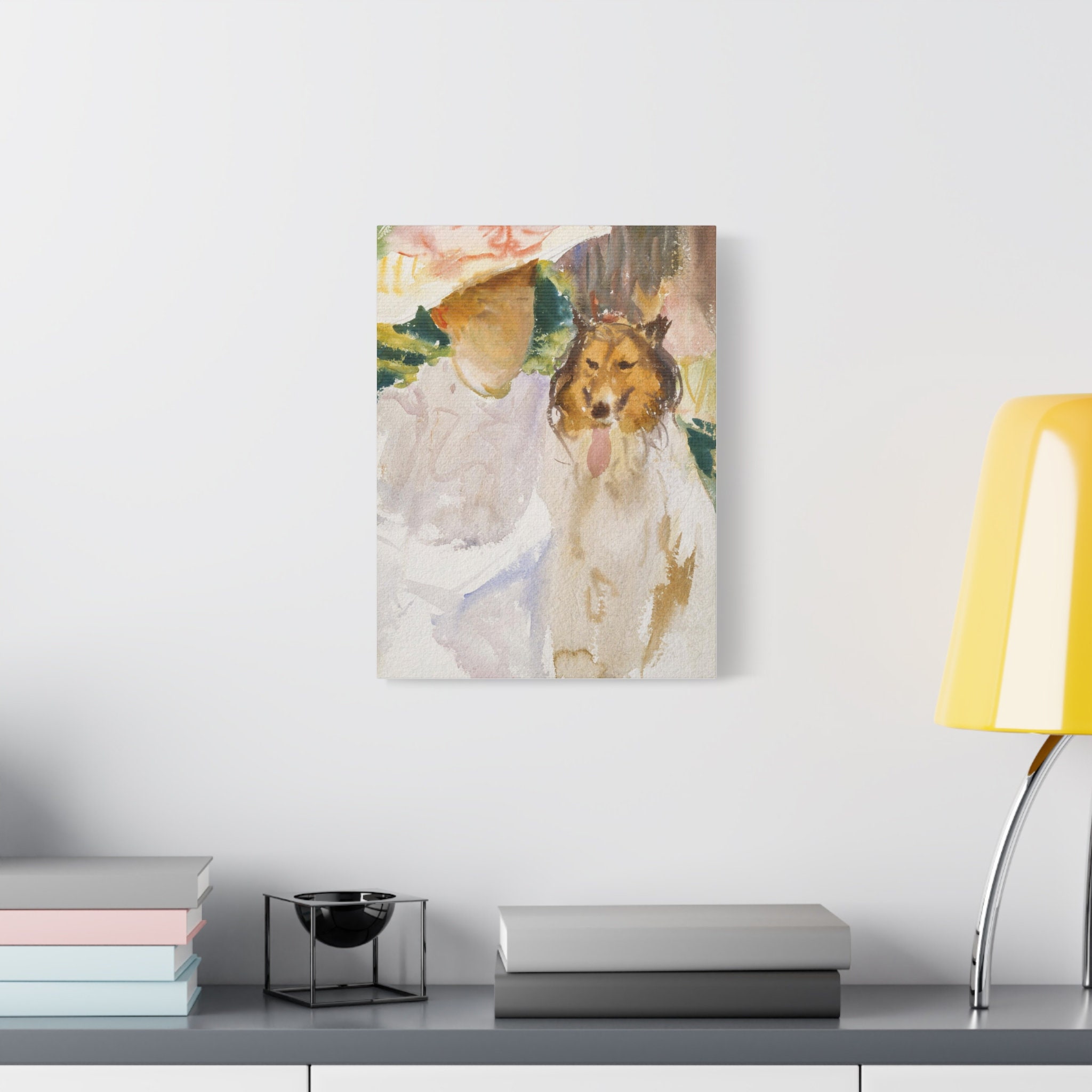 Classic Rough Collie Painting Matte Canvas Stretched - Etsy