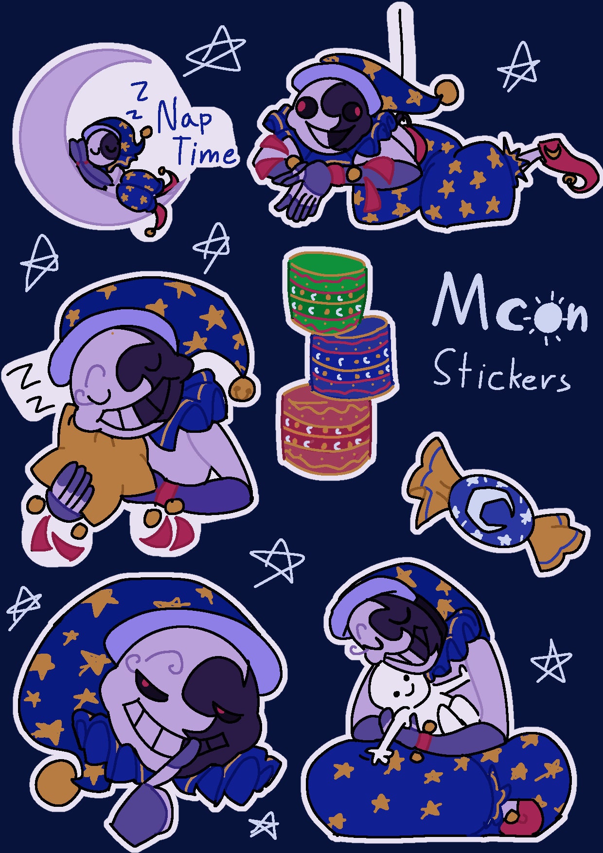 FNAF Sun and Moon Sticker Sheets - Etsy