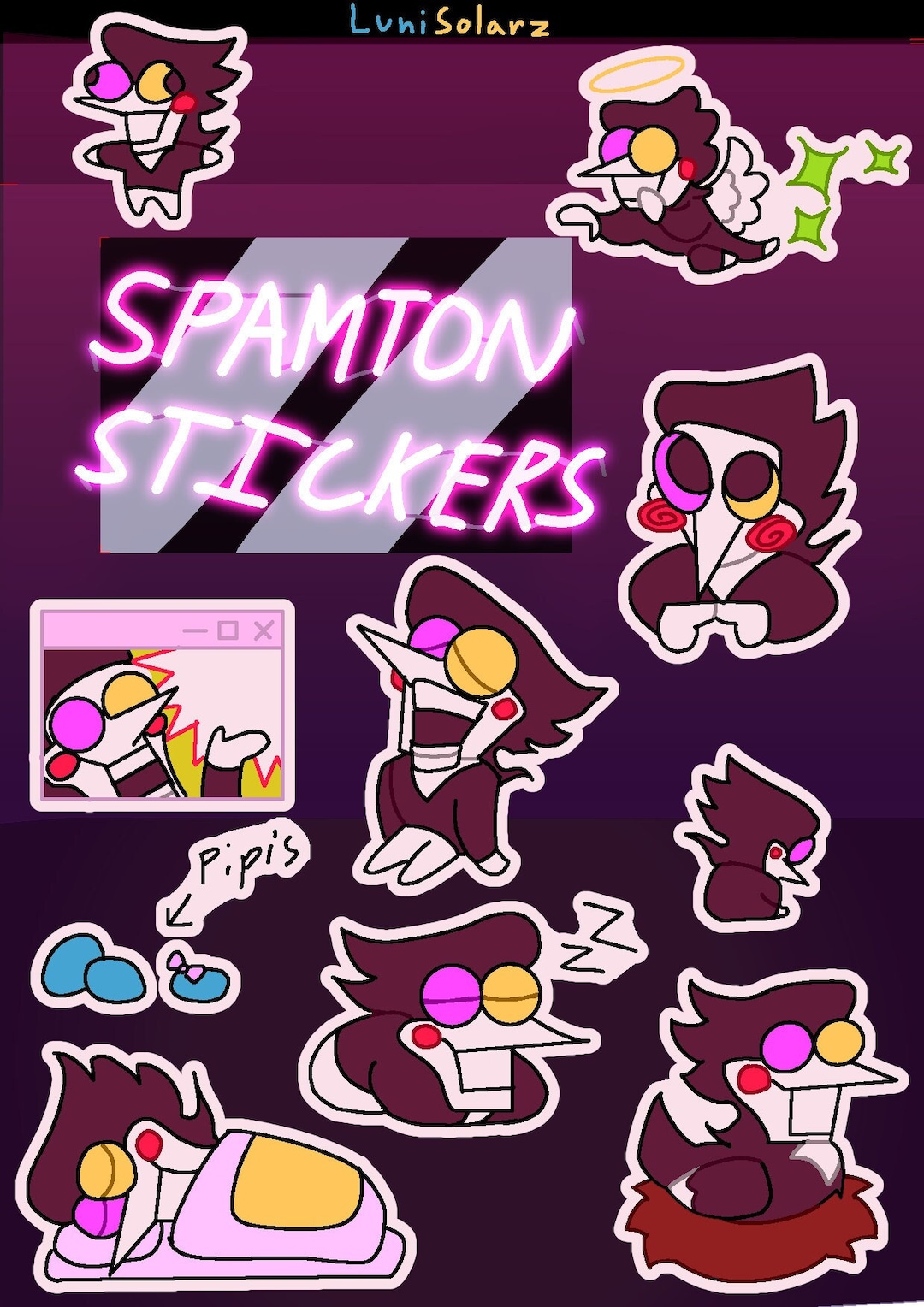 Spamton Glossy Vinyl Stickers - Etsy
