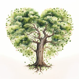 Heart Tree Clipart, Valentine's Day Tree Images, 10 Watercolor Clip Art ...